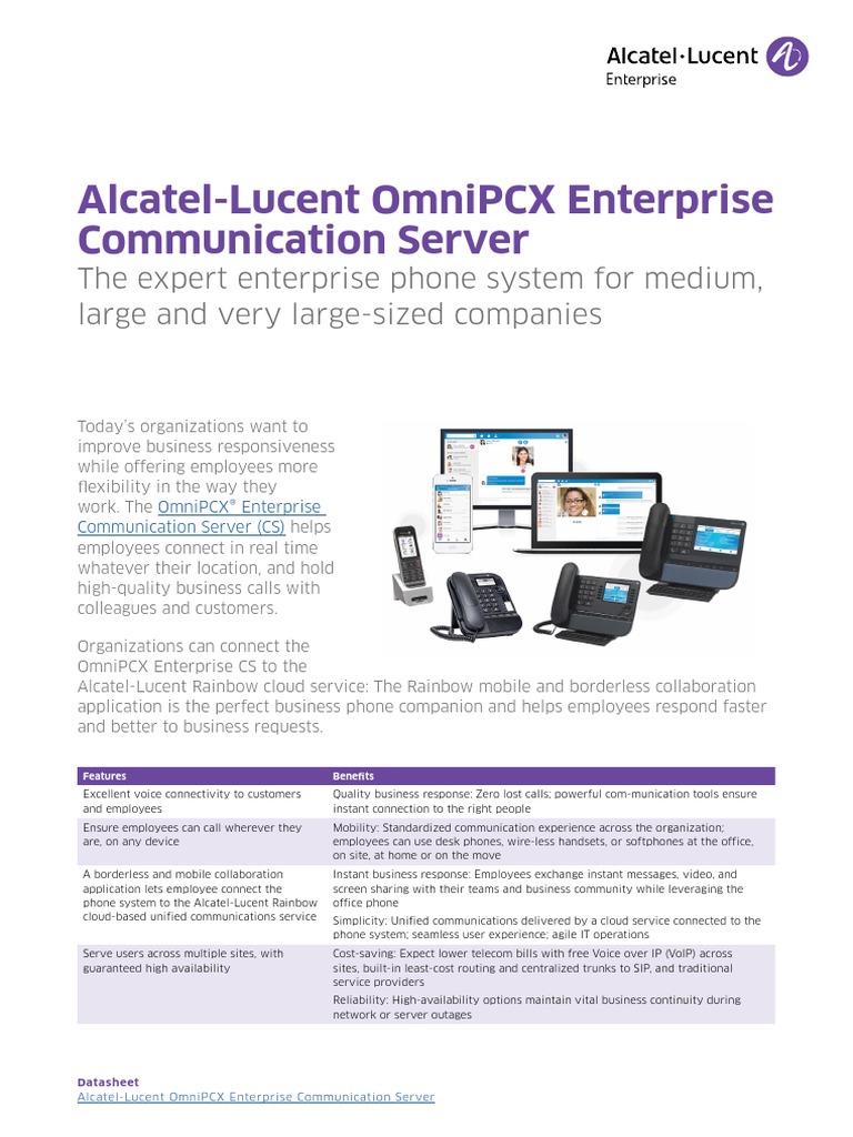 Omnipcx Enterprise Communication Server Datasheet en | PDF