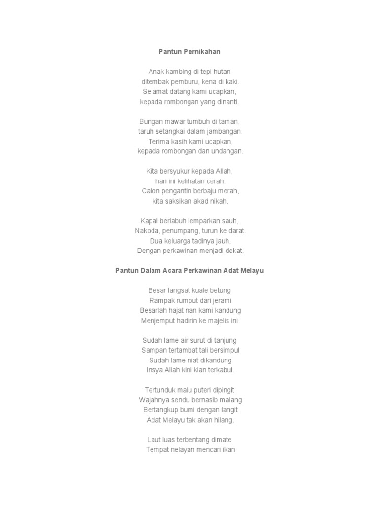 Pantun Pernikahan | PDF