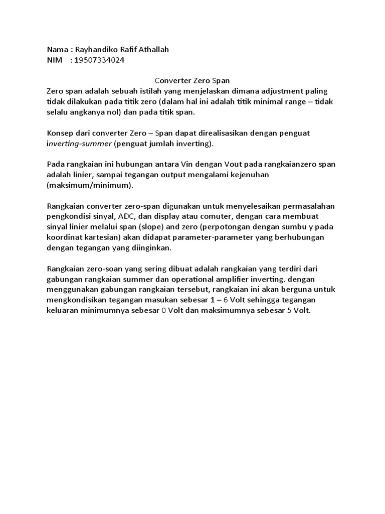 Konsep Converter Zero Span dalam Sinyal | PDF | Sains & Matematika