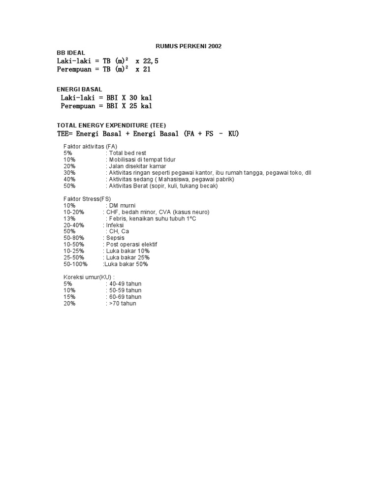 RUMUS BB IDEAL | PDF