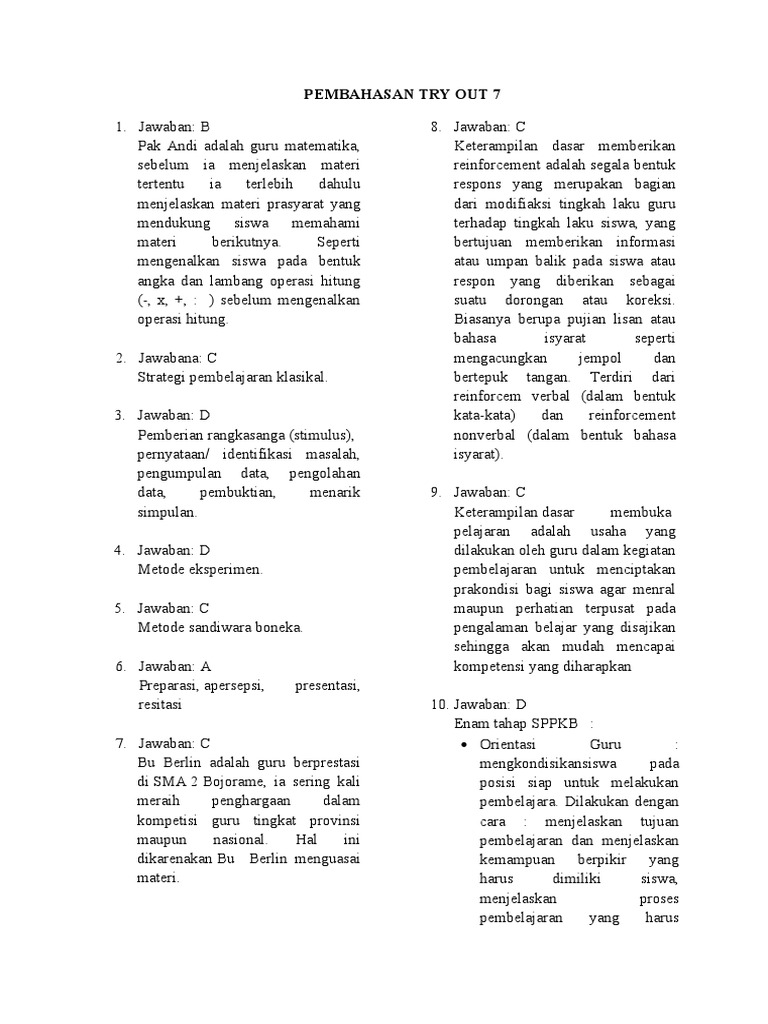 Pembahasan Try Out 7 | PDF