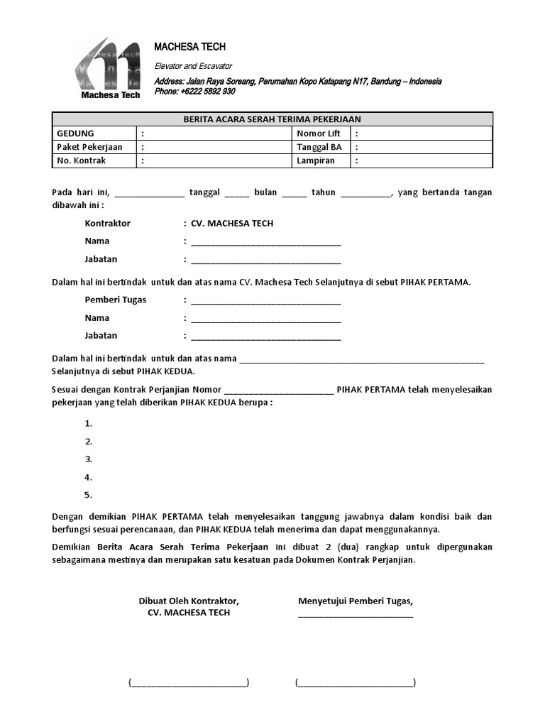 Form - Ba Pekerjaan | PDF
