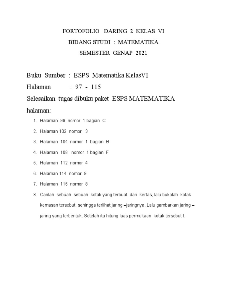 Tugas Portofolio MTK 2 | PDF