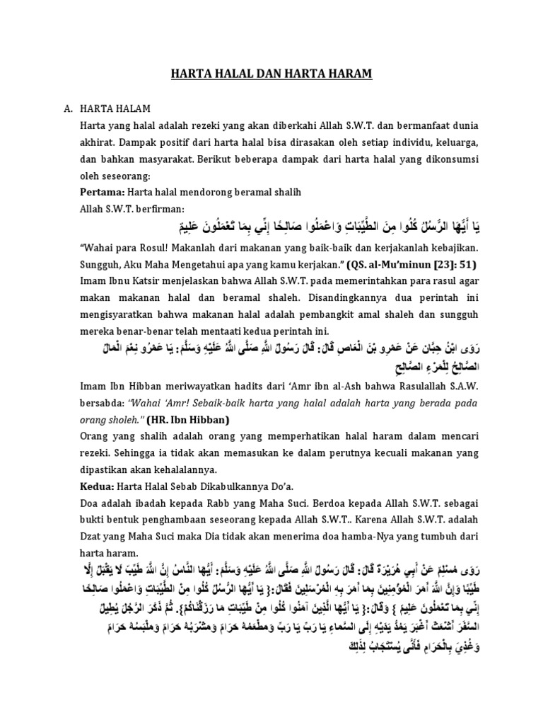 Harta Halal Dan Harta Haram | PDF
