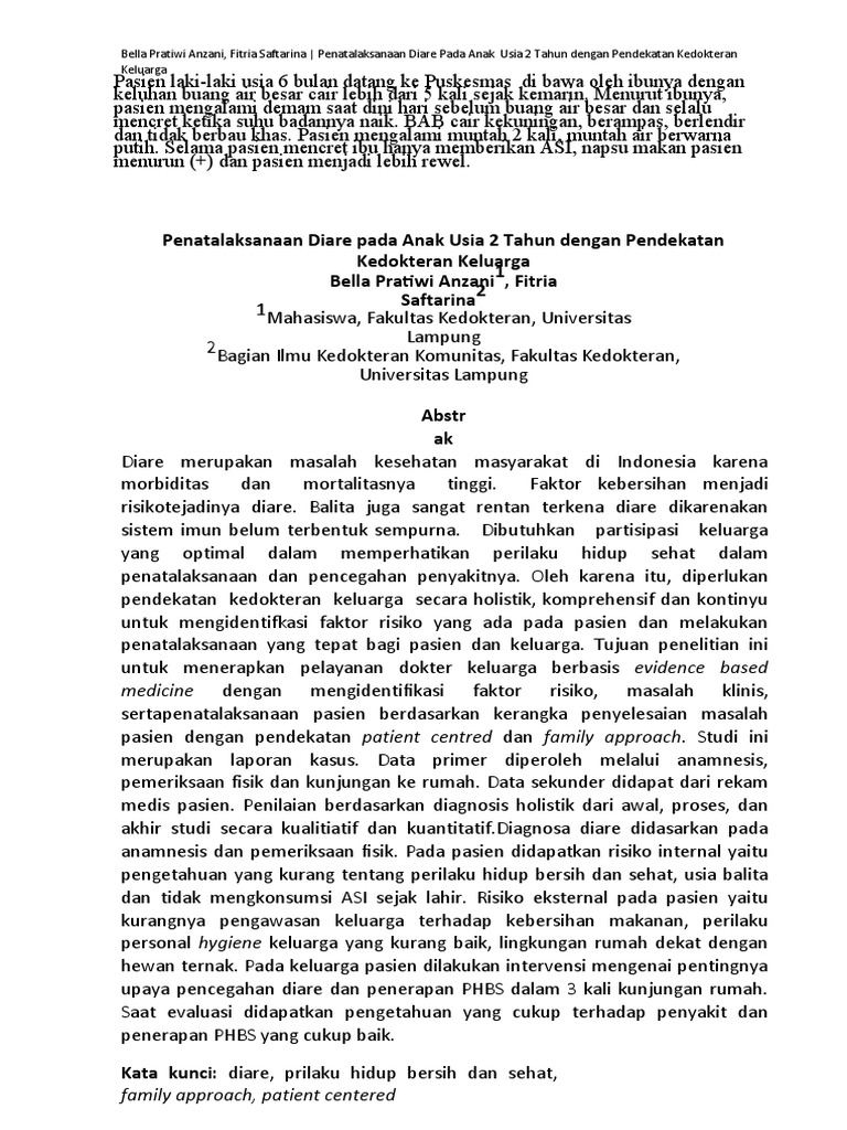 Penatalaksanaan Diare Balita | PDF | Pengembangan Diri | Kesehatan Holistik