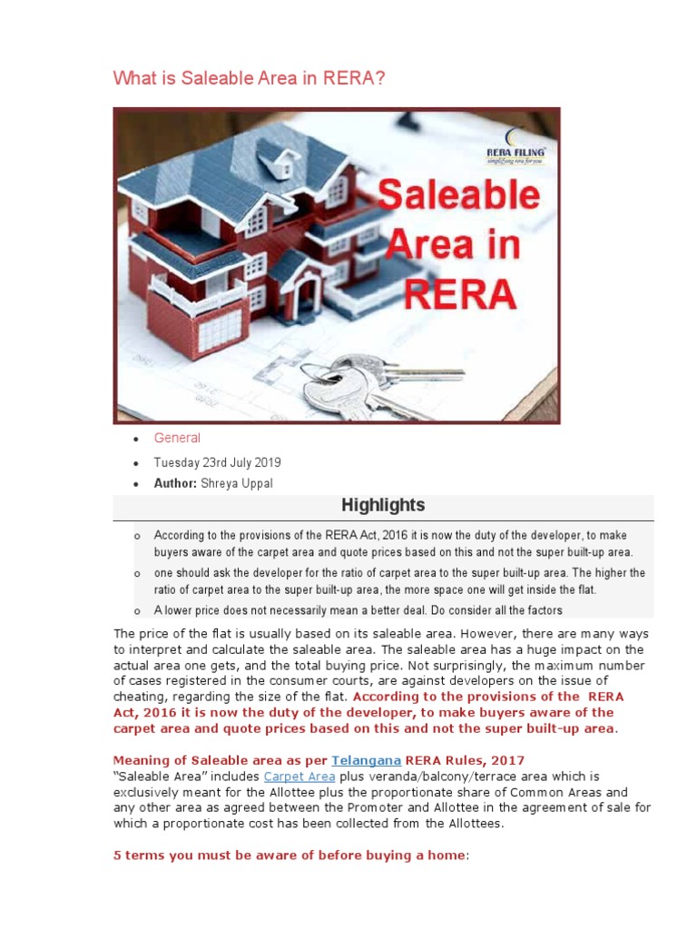 Understanding Saleable Area in RERA | PDF | Stairs | Business