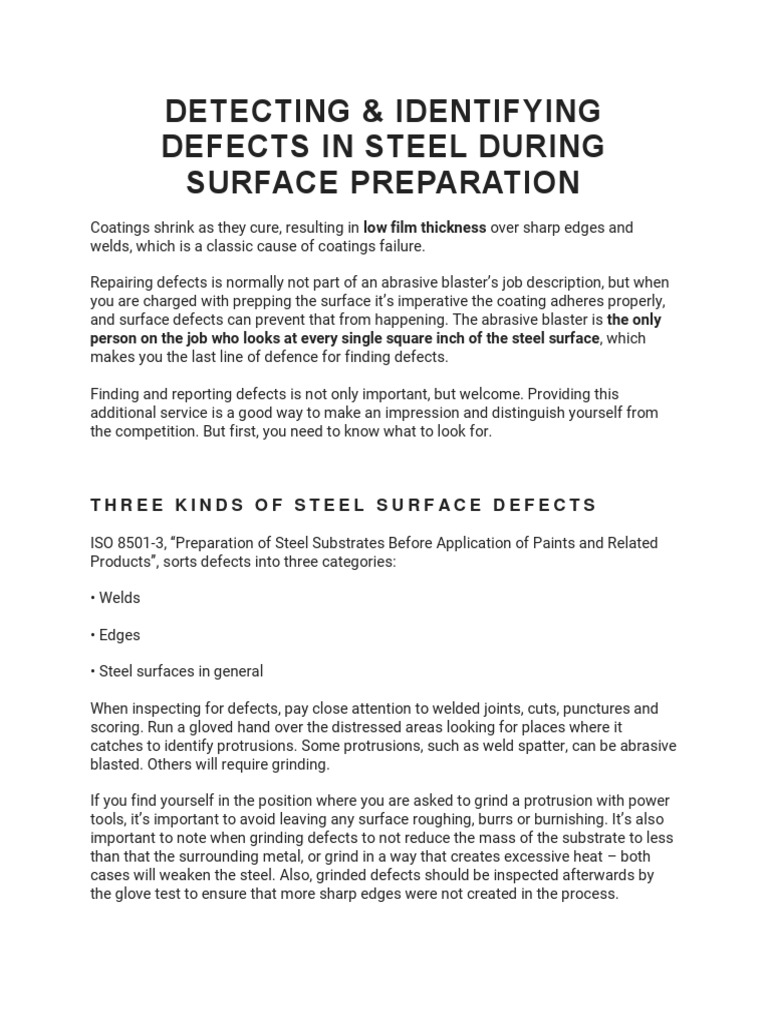 P3 Detecting & Identifying Defect in Steel During Surface Preparation ...