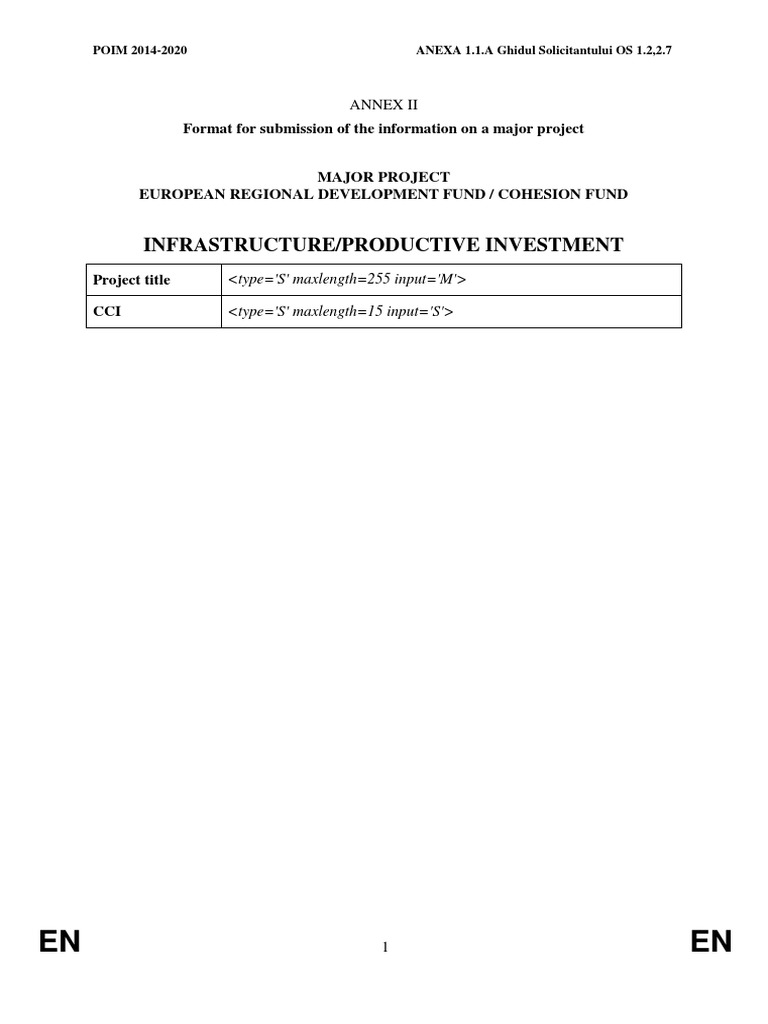 Anexa 1.1 A Model Formular Cerere de Finantare - en | PDF | Feasibility Study | Cost–Benefit ...