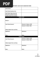Cash Handover Form | PDF | Business | Finance & Money Management