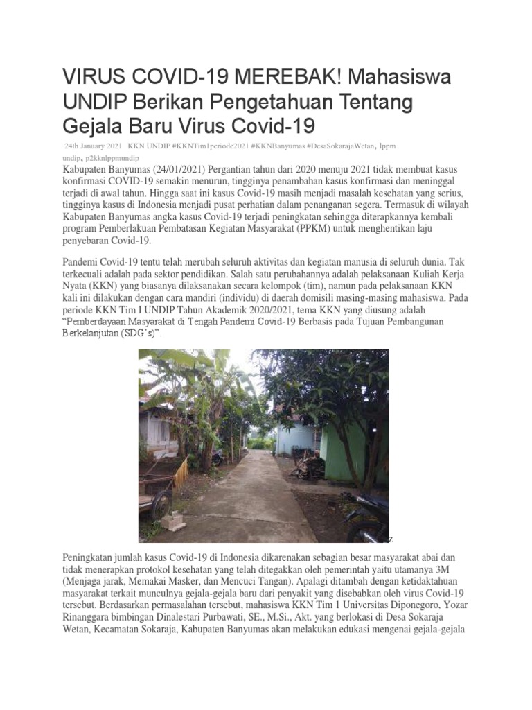 Contoh Reportase Dan Publikasi Media Massa Program Kerja KKN | PDF