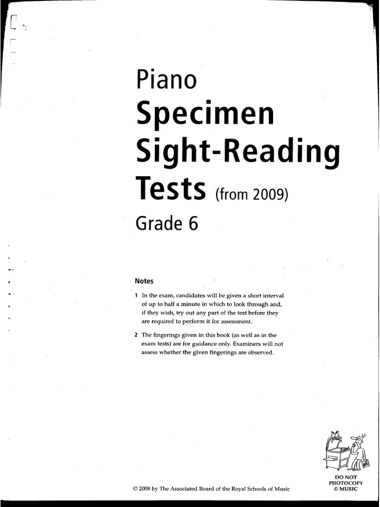 Sight Reading Specimen Tests g6 | PDF