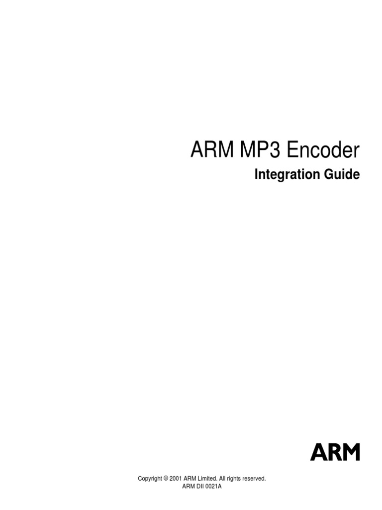 ARM MP3 Encoder: Integration Guide | PDF | Data Compression | Mp3