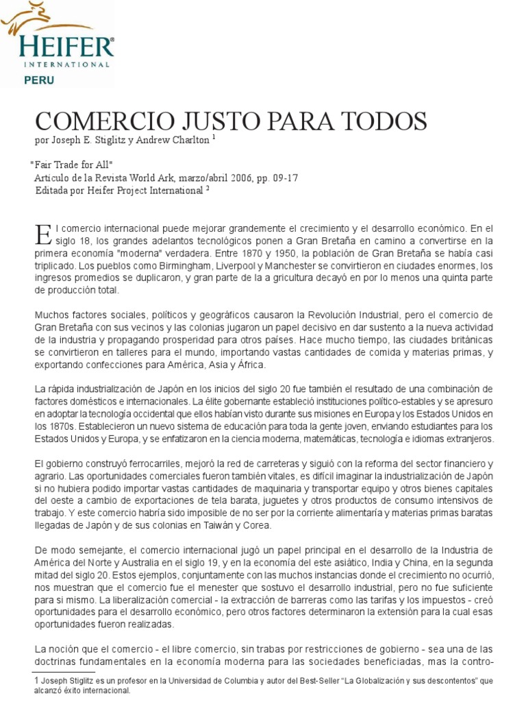 Impacto del Comercio Justo en el Desarrollo | PDF