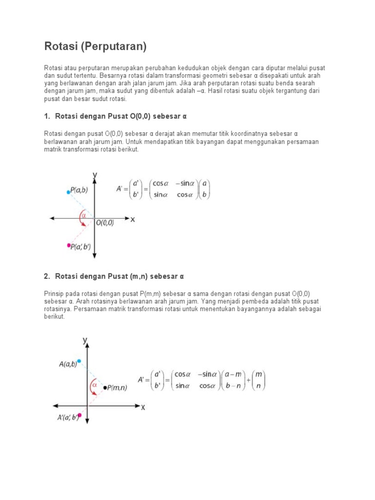 Materi Rotasi dalam Geometri Matematika | PDF | Sains & Matematika