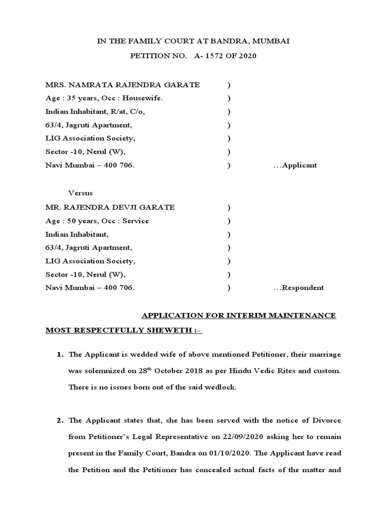 Interim Maintenance Application Filing | PDF | Social Institutions ...
