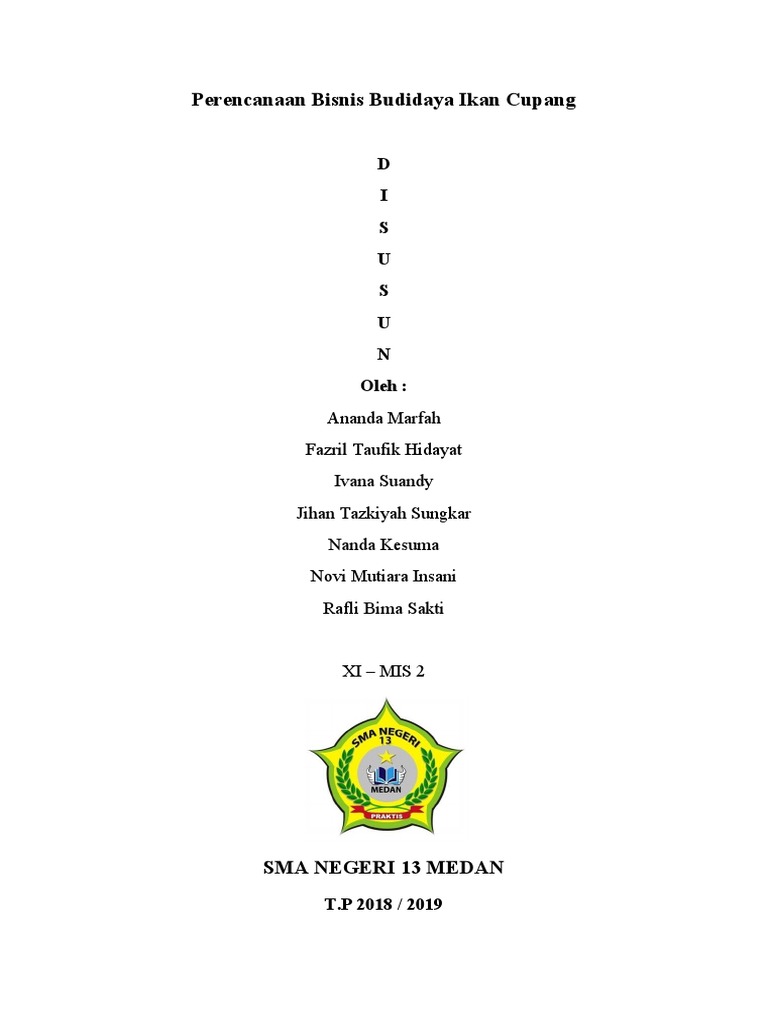 Perencanaan Bisnis Budidaya Ikan Cupang Pdf