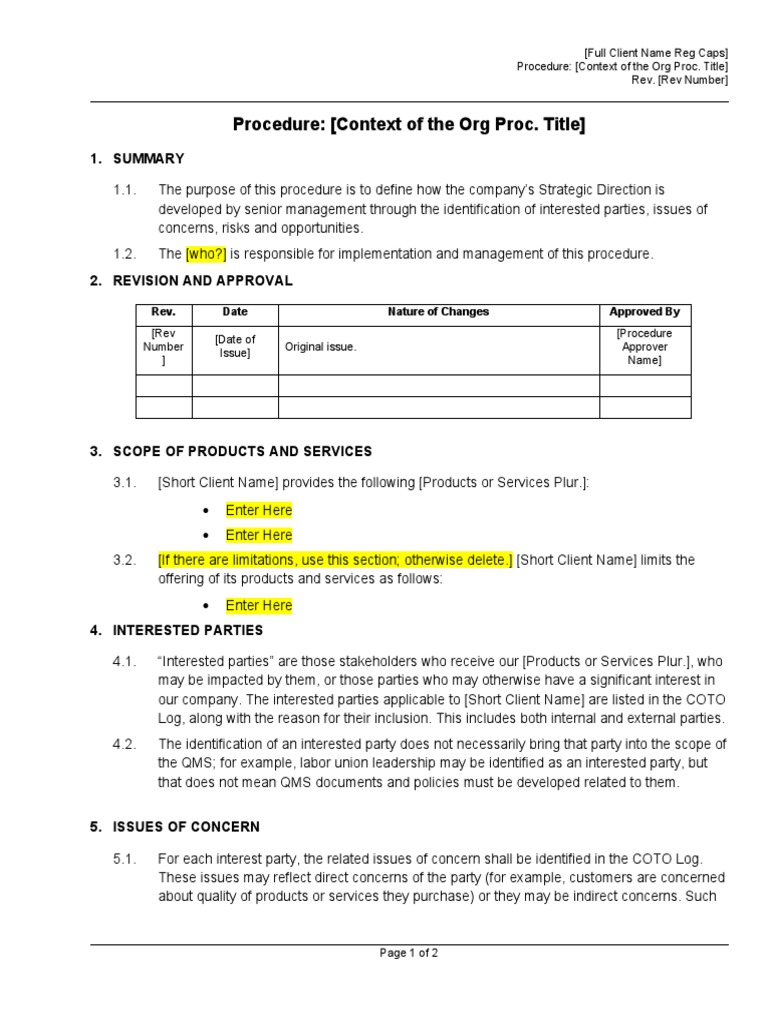 Strategic Direction Procedure | PDF | Risk | Economies