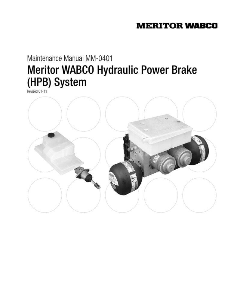 Meritor Wabco Hydraulic Power Brake | PDF | Anti Lock Braking System ...