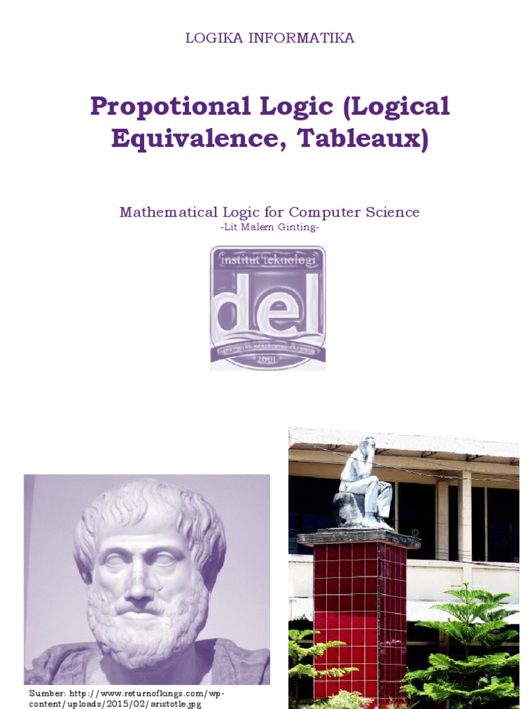 Logical Equivalence, Tableaux, and Decision Procedures in Propositional Logic: An Overview of ...