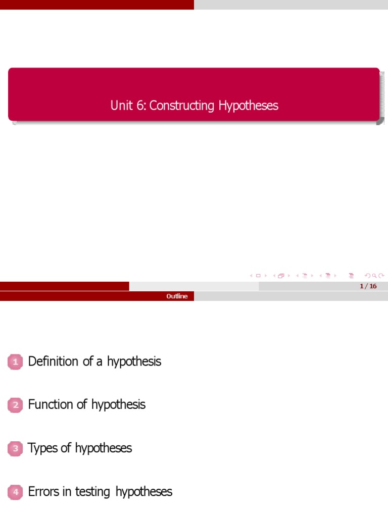 Unit 6 - Constructing Hypotheses | PDF | Type I And Type Ii Errors ...