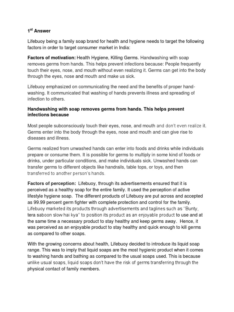 Consumer Behavior - Assignment | PDF | Market Segmentation | Hand Washing