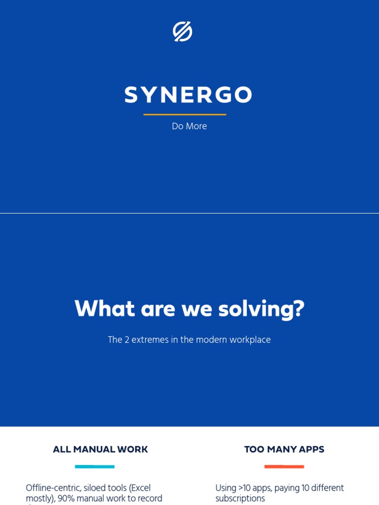 Synergo Intro Deck | PDF | Mobile App | Analytics