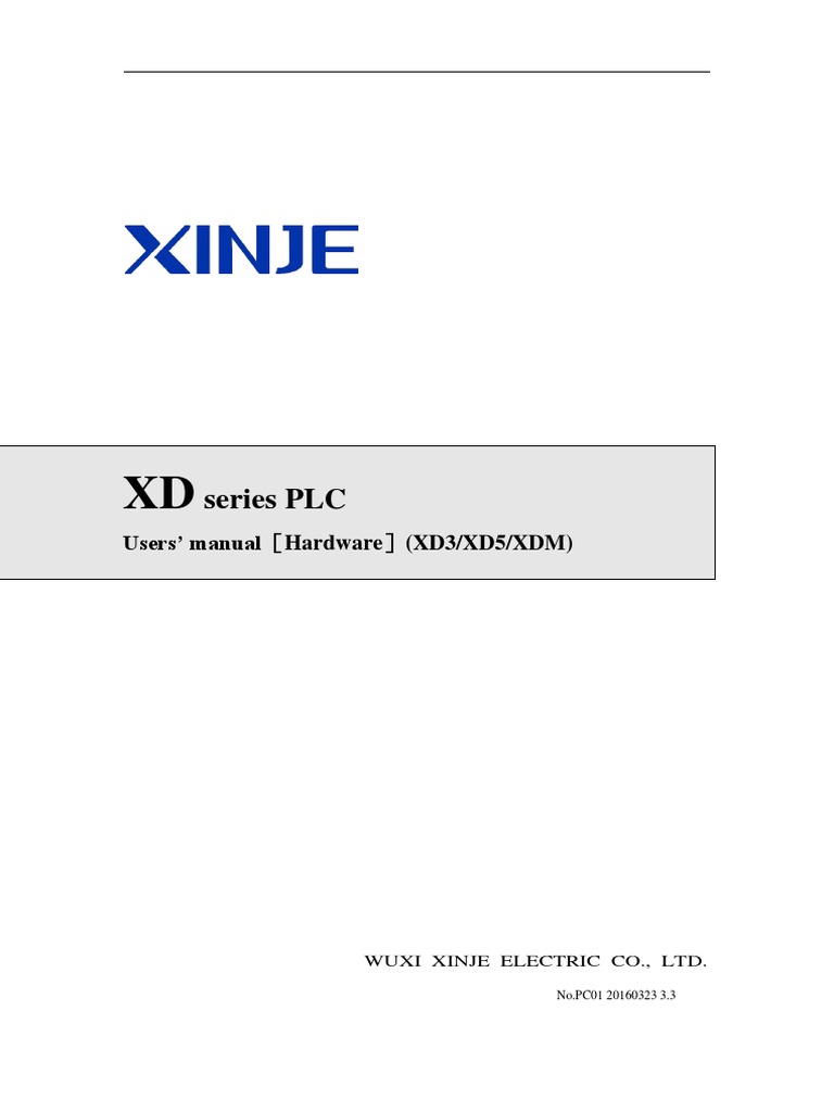XD Hardware Manual | PDF | Programmable Logic Controller | Power Supply