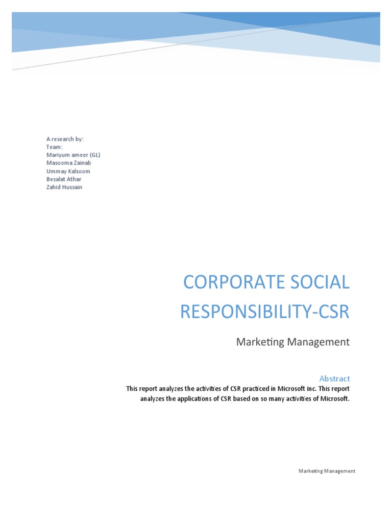 Microsoft CSR Report Analyzes Activities Benefiting Communities | PDF ...