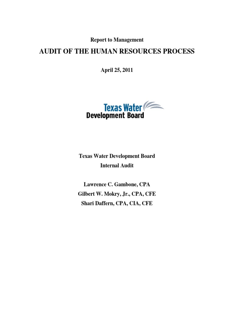 Audit Report of The Human Resources Process | Download Free PDF | Human ...