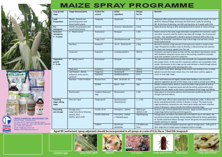 Maize Spray Program Overview | PDF | Maize | Weed