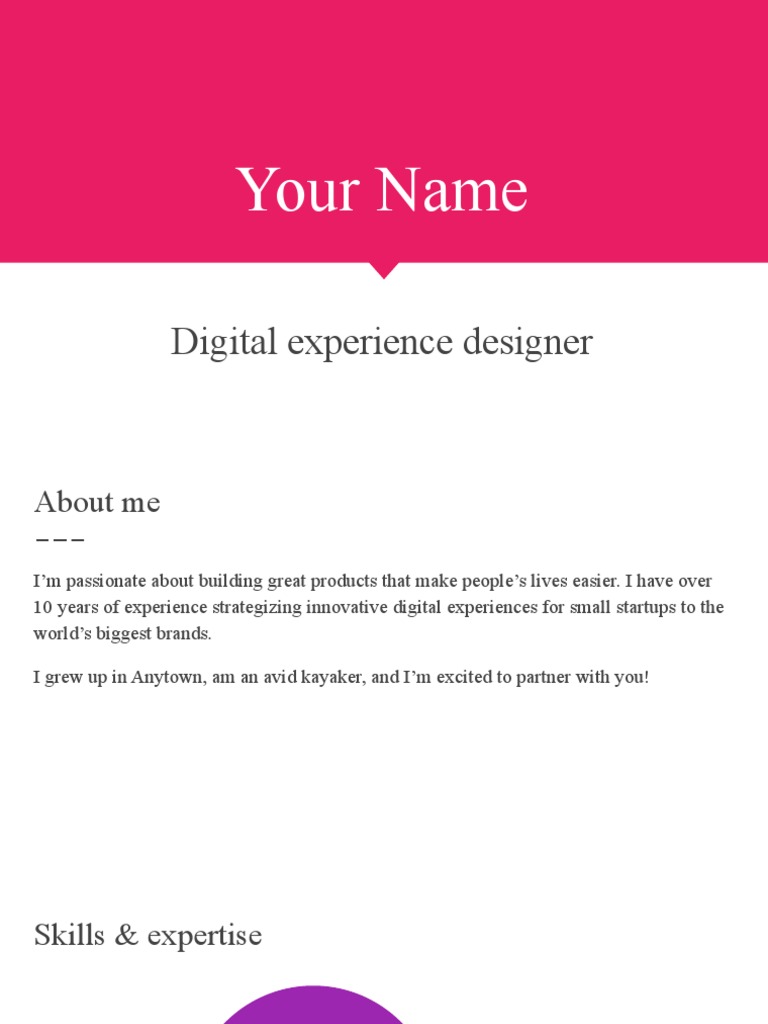 Your Name: Digital Experience Designer | PDF | Art