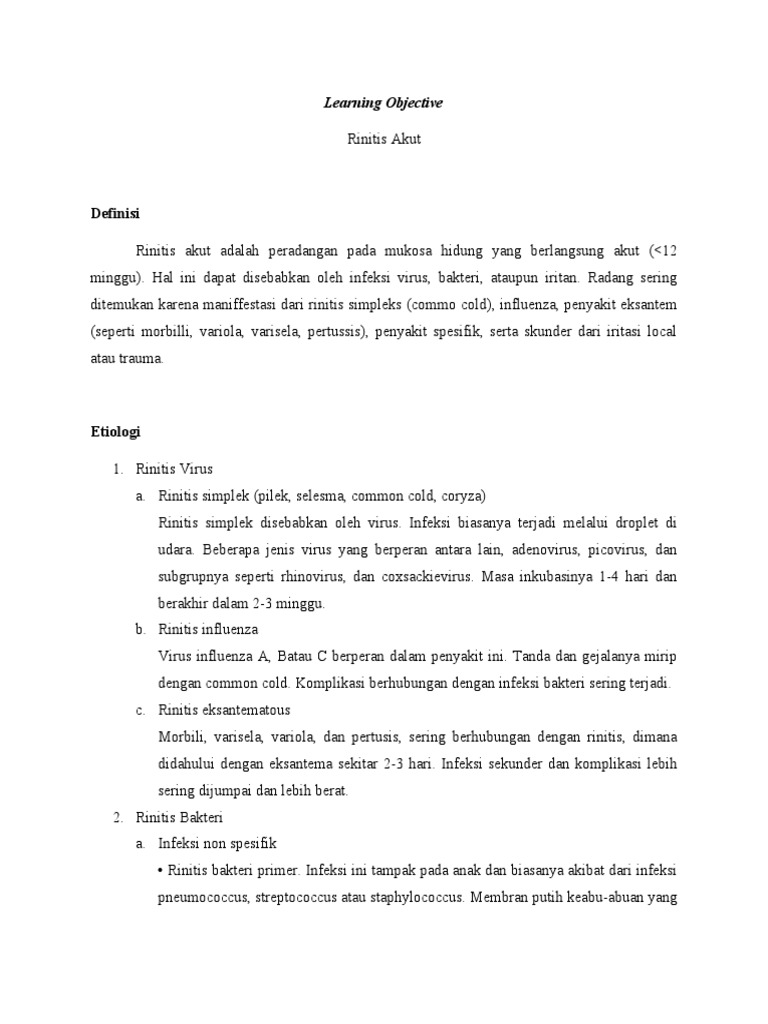 Rinitis Akut | PDF | Pengembangan Diri