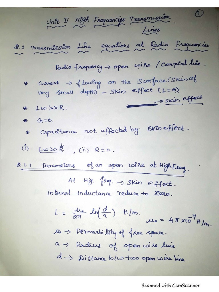 TLRF Unit 2 High Frequency Transmission Lines | PDF