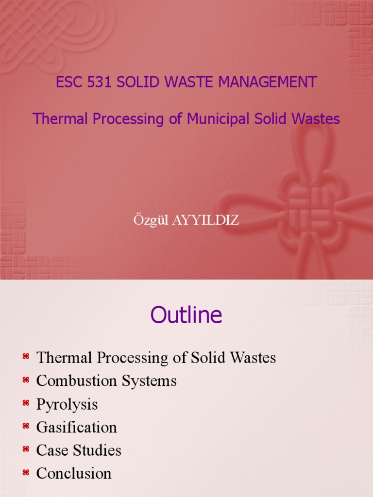 Thermal Processing of Municipal Solid Wastes | PDF | Gasification ...