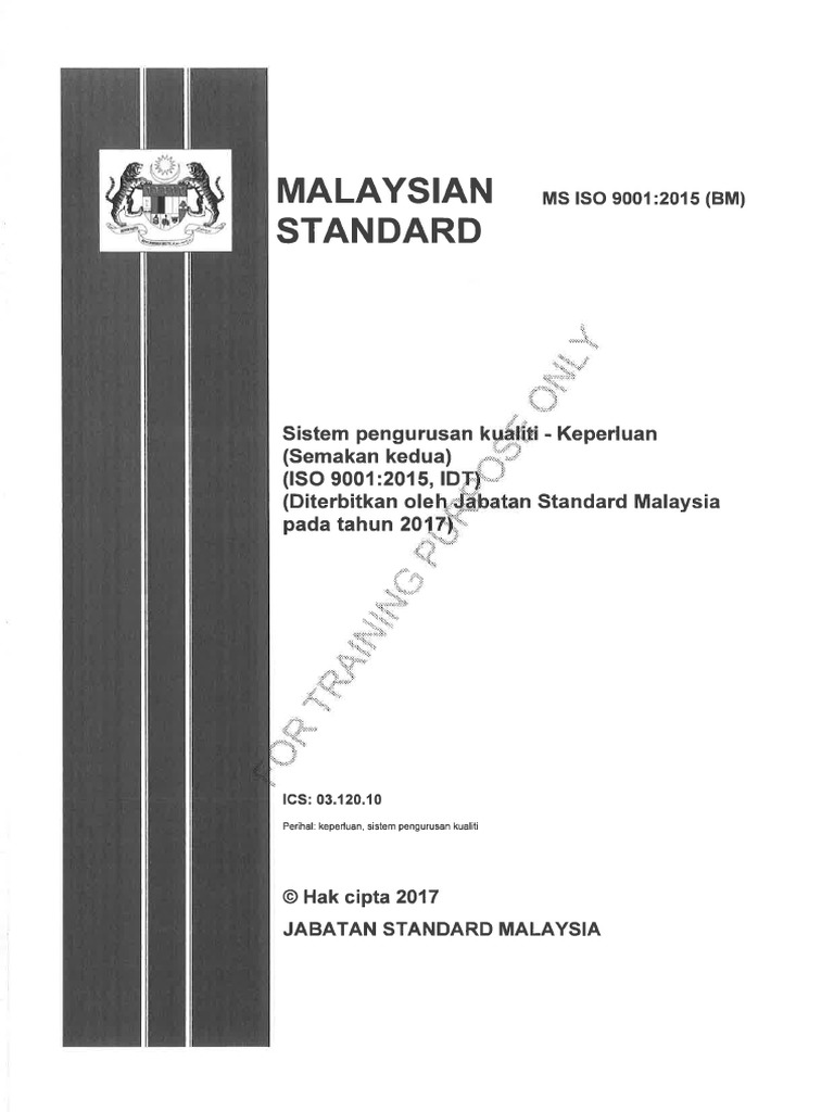 Standrd MS Iso 9001-2015 - BM | PDF