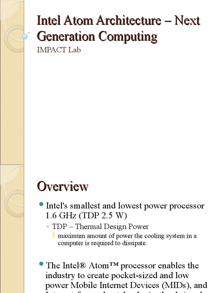 Intel Atom Architecture - Next Generation Computing | PDF | Central ...