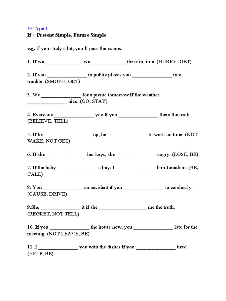 IF Type 1,2,3 - Exercises | PDF