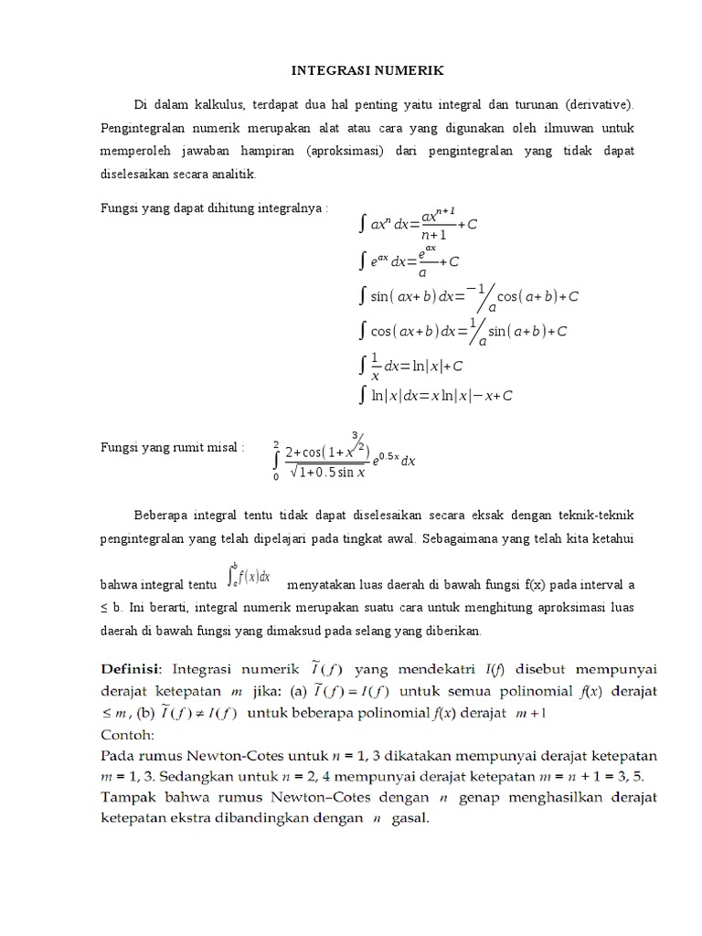 Integrasi Numerik | PDF