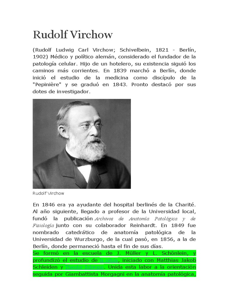 The Founding Father of Cellular Pathology: A Brief Biography of Rudolf ...