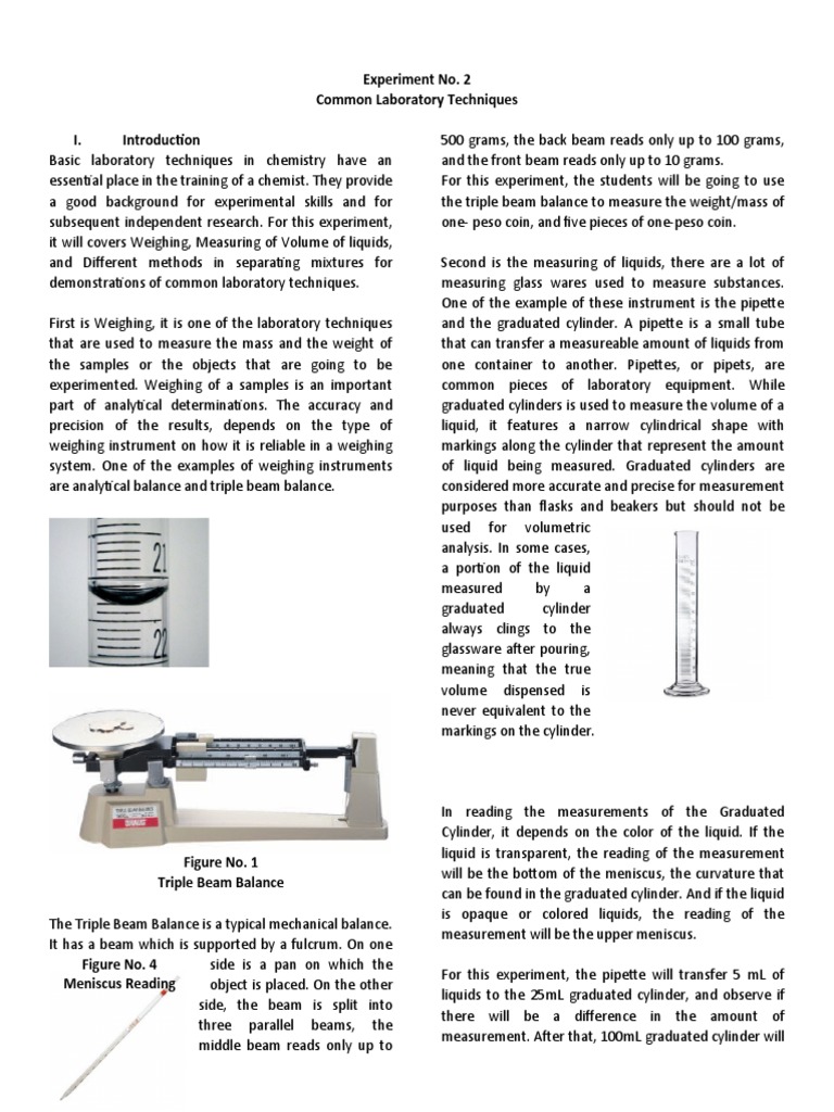 Common Laboratory Techniques: An Introduction to Weighing, Measuring ...
