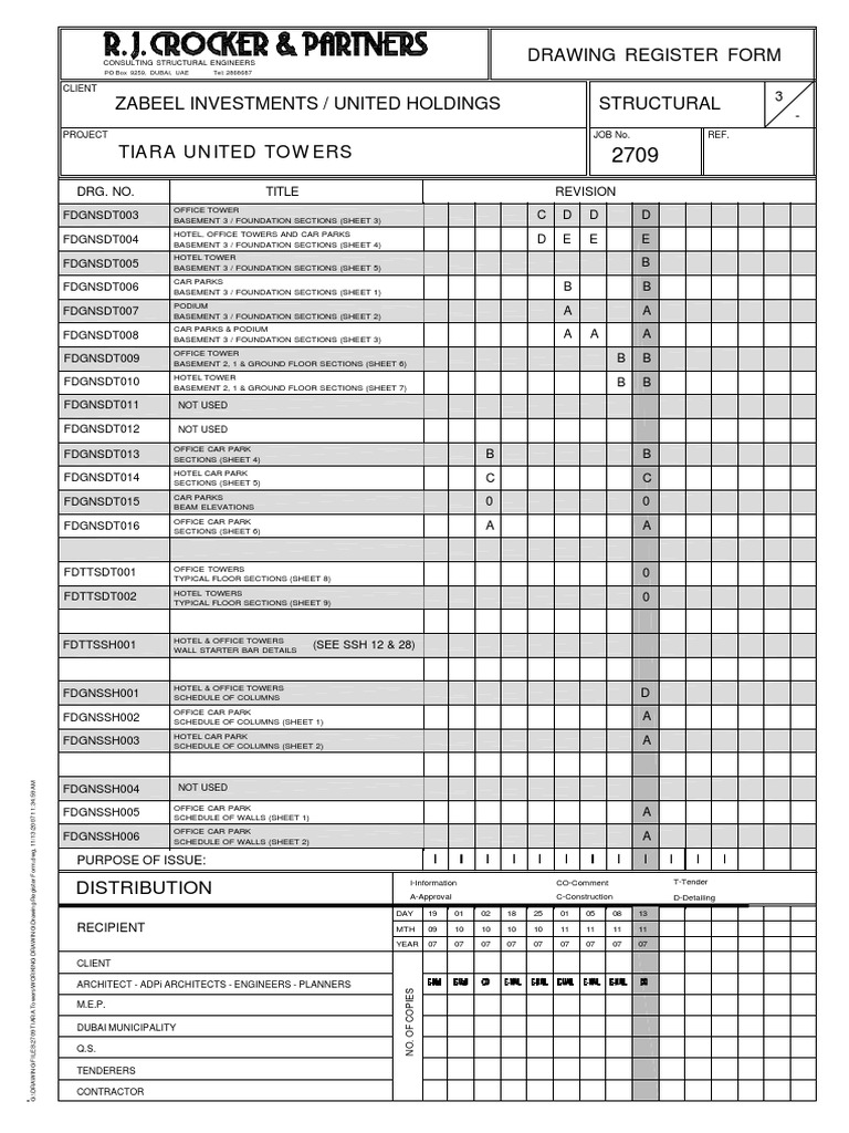 Drawing Register Form-3 | PDF | Basement | Building Engineering