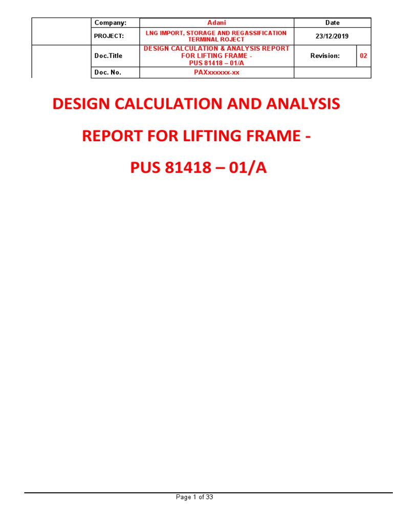 Lifting Frame Design Analysis Report | PDF | Mechanical Engineering ...