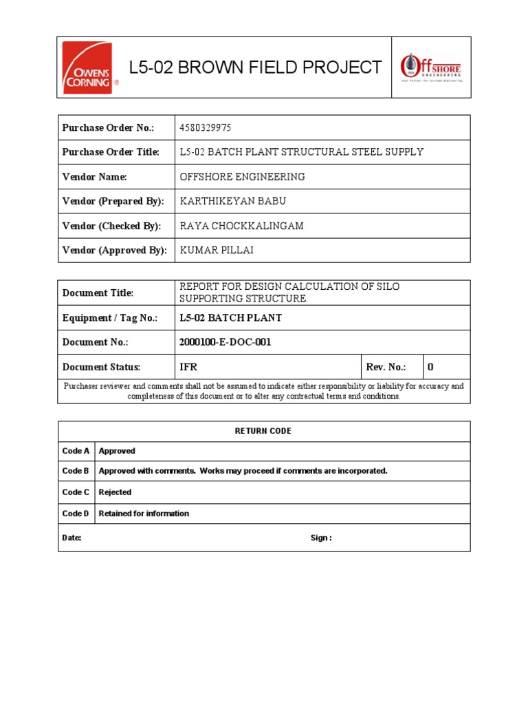Report For Design Calculation of Silo Supporting Structure 24032017 ...