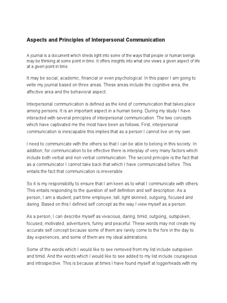 Principles of Interpersonal Communication | PDF | Interpersonal ...