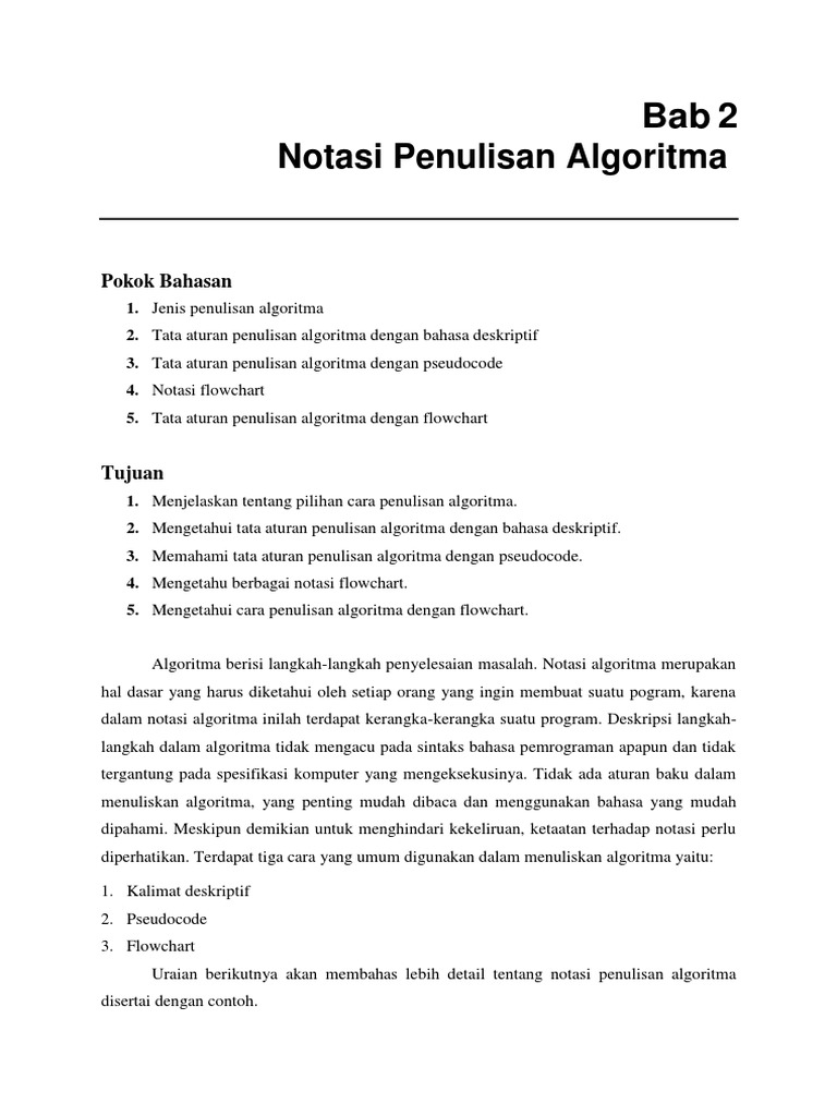 2 Notasi Penulisan Algoritma | PDF