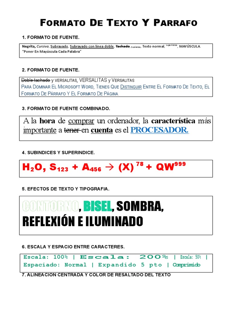 Formato De Parrafo En Word/formato Word