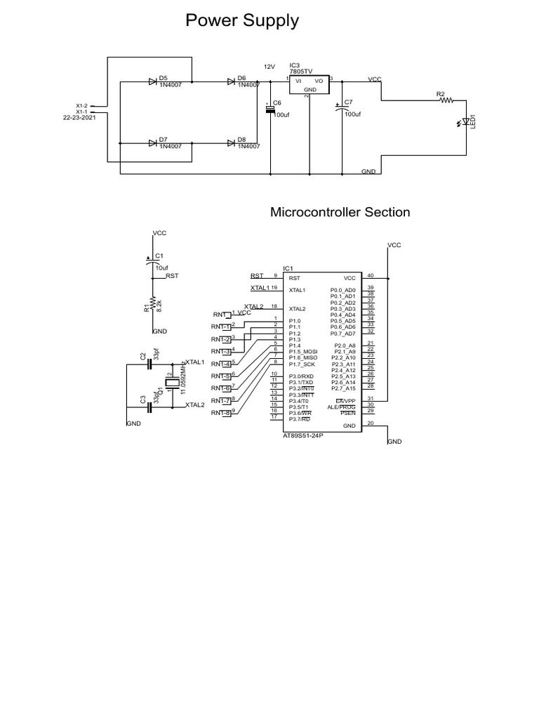 Power Supply And Microcontroller Section Pdf