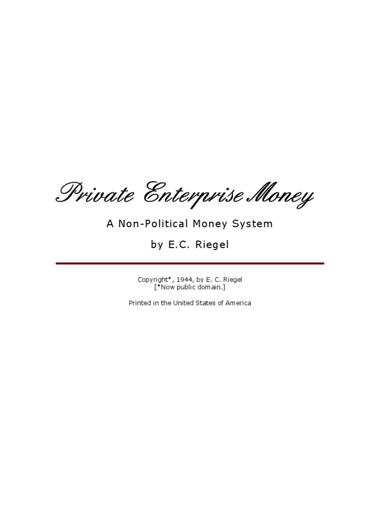 Private Enterprise Money Private Enterprise Money Private Enterprise ...