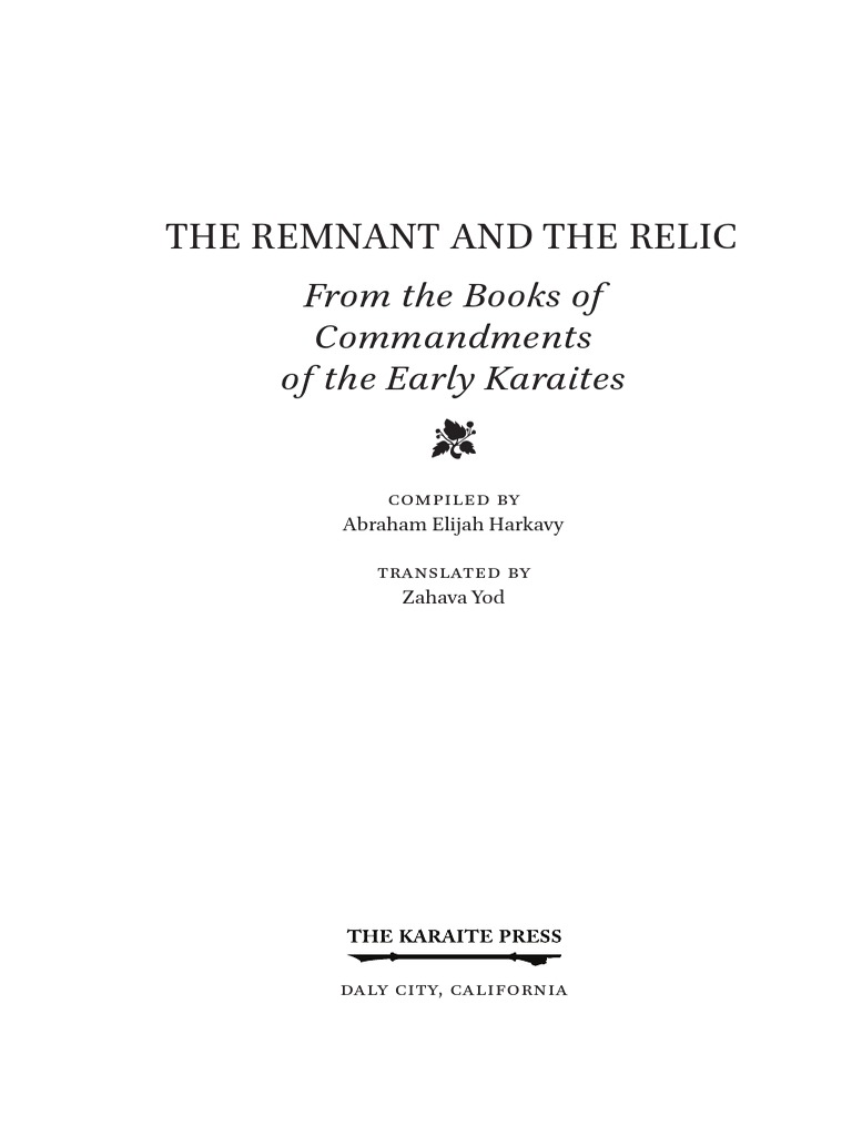 The Remnant and Relic Text | PDF | Passover | Jews And Judaism