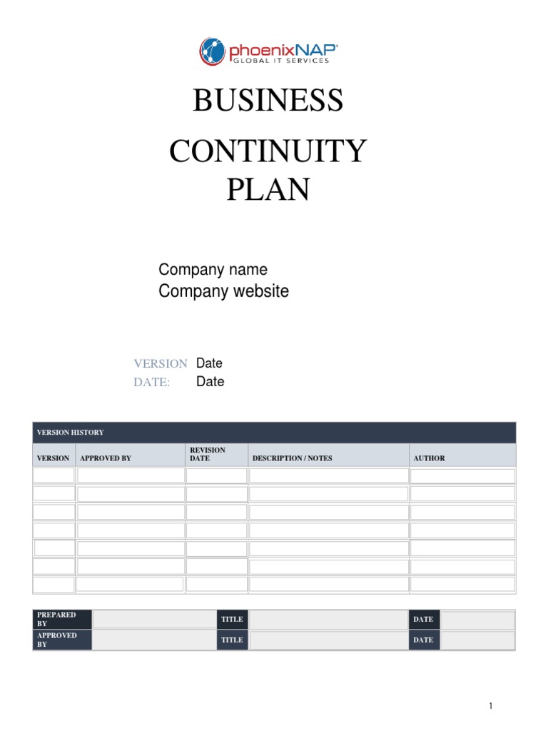 Business Continuity Plan Template | PDF | Disaster Recovery | Business